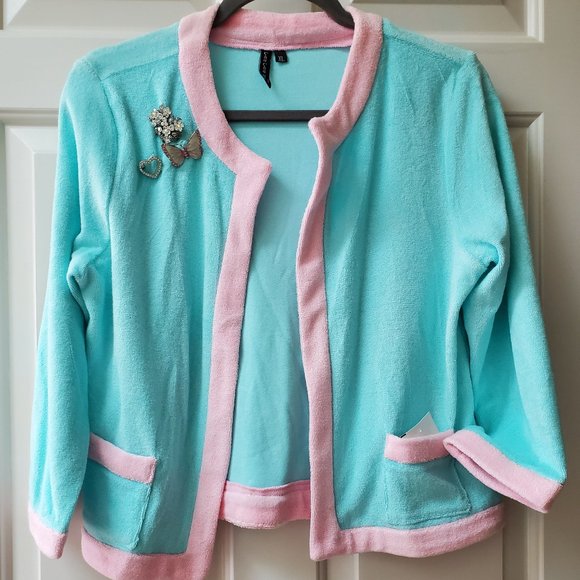 Cha cha venta | Tops | Cha Cha Vente Terry Cloth Jacket | Poshmark